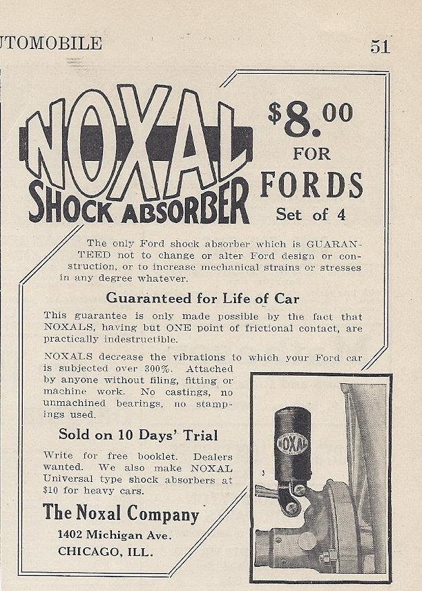 1915 Noxal Shock Absorber Ad for Model T | eBay