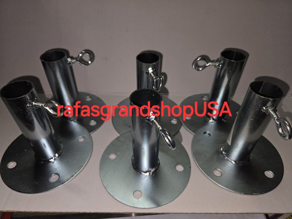 Canopy Fittings - 6 Heavy duty Foot Pad Stands for 1-3/8" Pipe -Metal ...