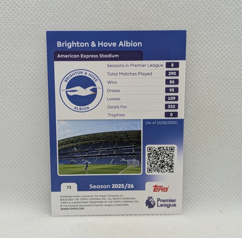 2025-26 Topps Premier League - Brighton Hove & Albion - Team Badge | eBay