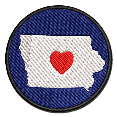 Iowa State with Heart Multi-Color Embroidered Iron-On Patch Applique | eBay