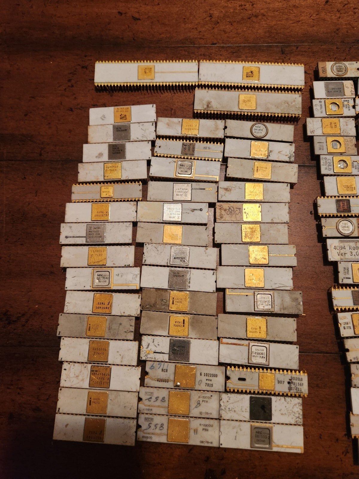 Huge Vintage Rare White Ceramic IC Chip E Prom Gold Processor CPU Lot ...