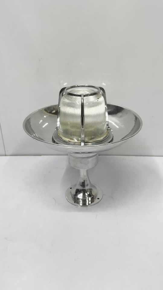 Indoor Style Restored GDR Ships Aluminum EOW Post Mount Lamp with Shade ...