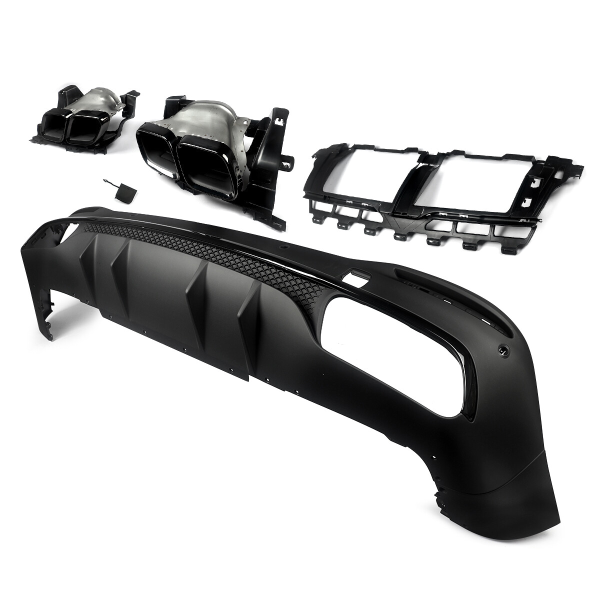 Fits Mercedes GLE Class W167 GLE63 Look Rear Bumper Diffuser+Exhaust ...