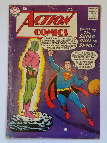 ACTION COMICS #242 JULY 1958 SUPERMAN DC *TOTALLY UNRESTORED* 1ST APP ...
