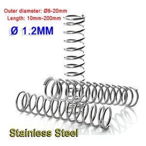 Stainless Steel Compression Springs Spring Ø1.2mm wire , OD Ø8-20mm, L ...