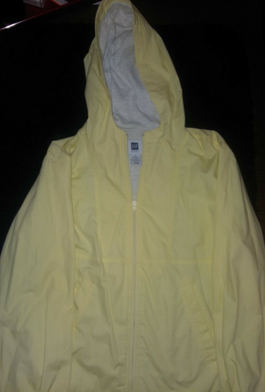 GAP Nylon Yellow Hooded Jacket W/Pockets & Grey Lini… - Gem