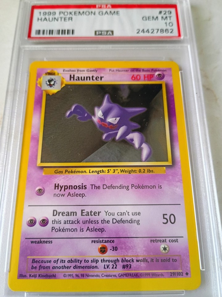 1999 Pokemon Haunter 029/102 Base Set Regular PSA rated 10 is in ...