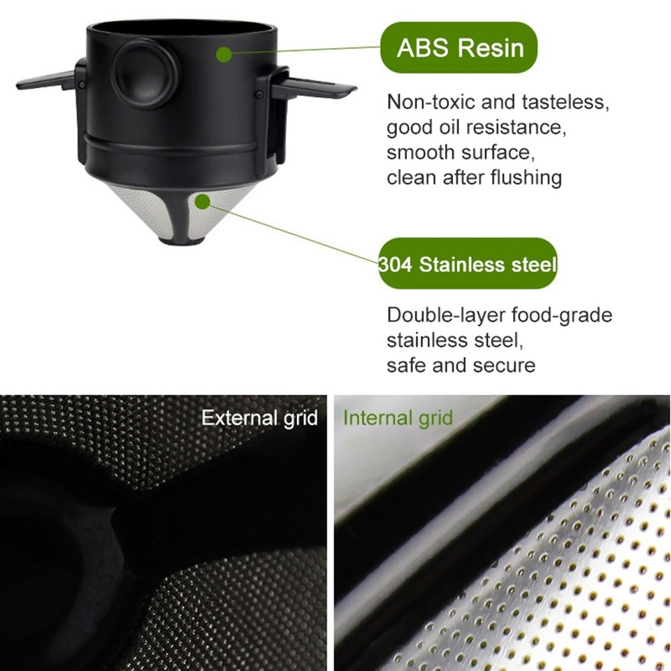 Portable Coffee Reusable Funnel Tea Infuser Stainless Steel Minie ...