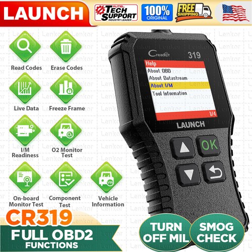 LAUNCH CR319 Car OBD2 Scanner Code Reader Check Engine Fault Diagnostic ...