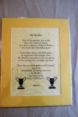 New! My Brother Poem Prayer Matted Print, Gift - Appreciation Thank You ...