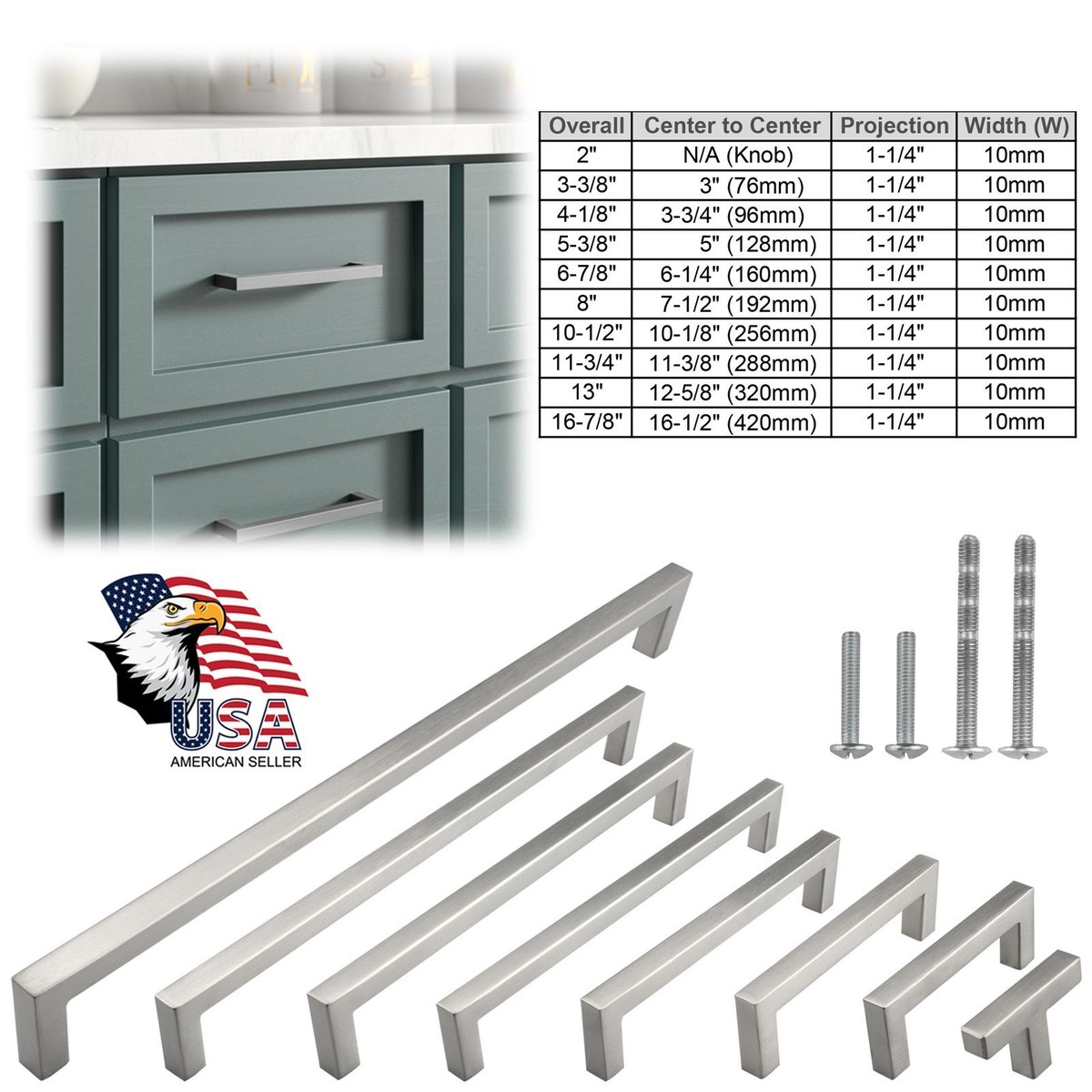Brushed Nickel Drawer Handles