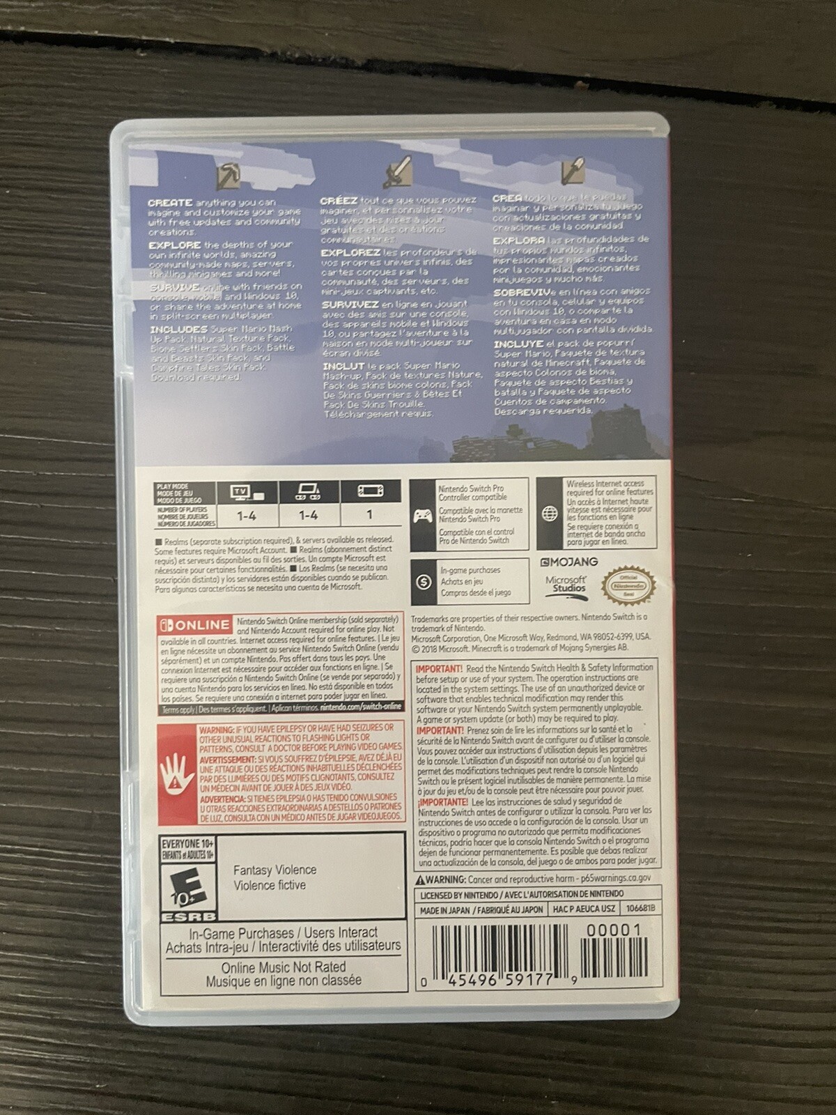 Minecraft Nintendo Switch Original Replacement Case Box Case Only - NO ...