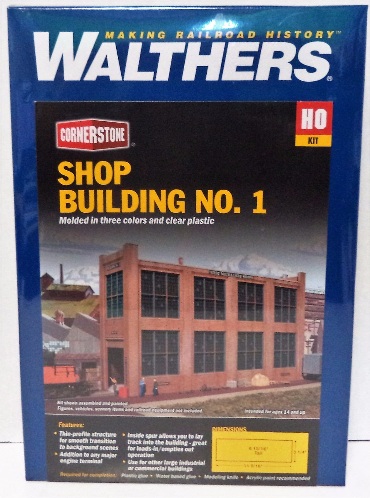 HO Scale Walthers Cornerstone 933-3165 Shop Building #1 Background ...