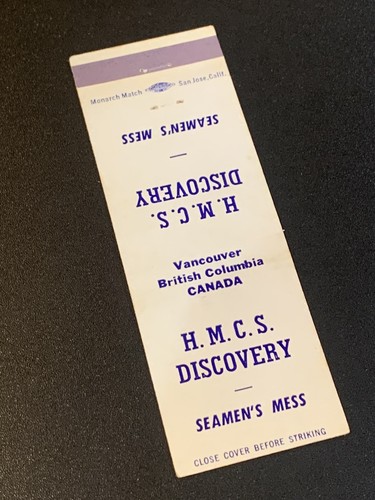 Vintage Canada Matchbook: “HMCS Discovery Seamen’s Mess - Canadian ...