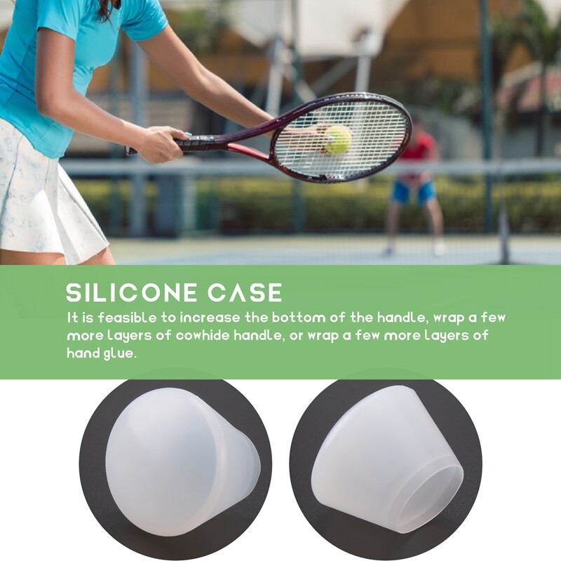 Shockproof Silicone Energy Sleeve Tennis Racket Cover Handle End Bumper ...