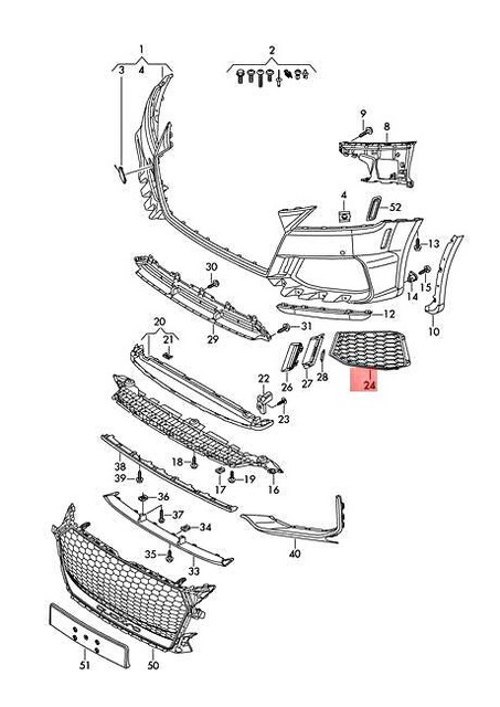 Genuine Audi Outer Grille 8S0-807-682-J-T94 for sale online | eBay