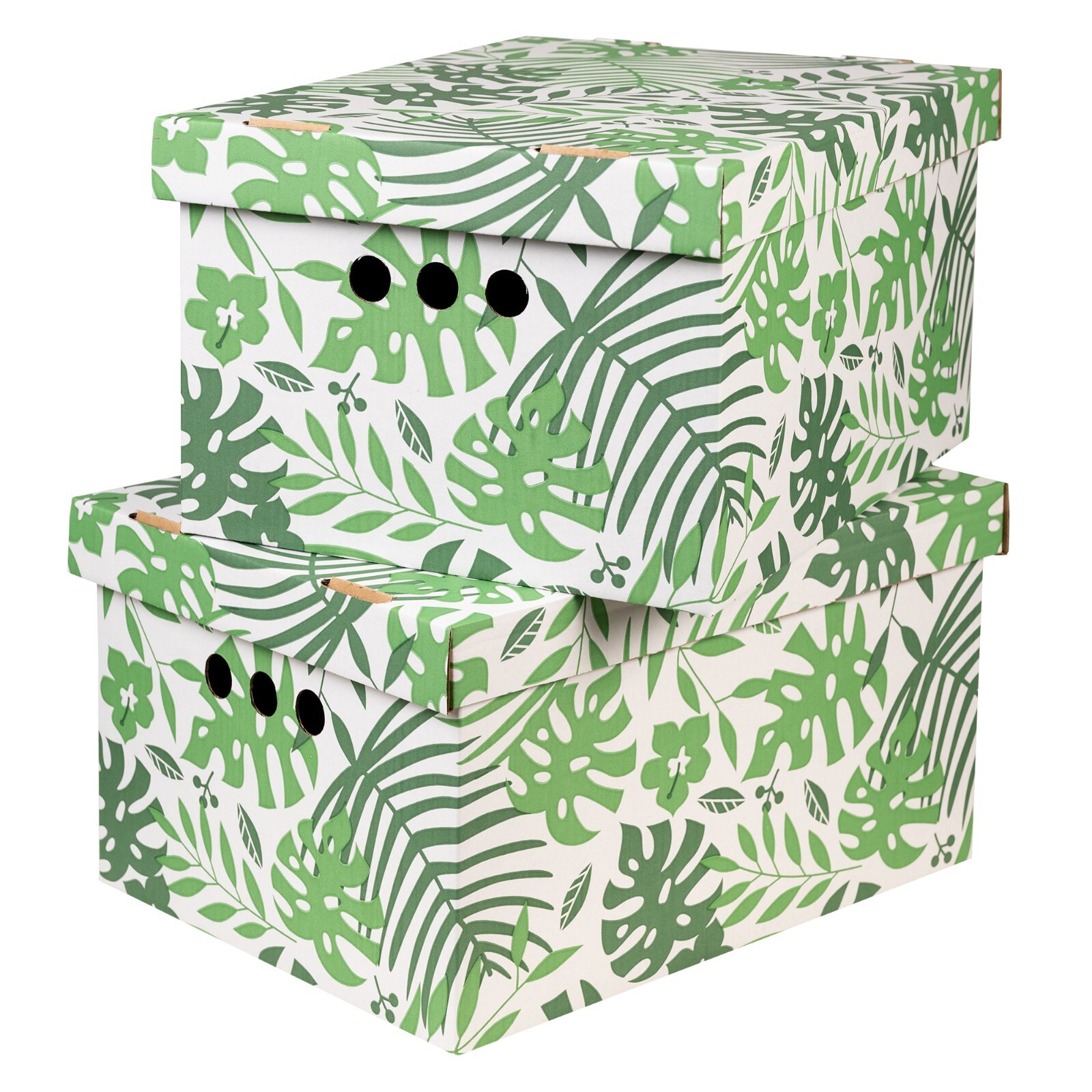 2pc Decorative Storage Boxes Home Office Box Organiser Large - Tropical ...