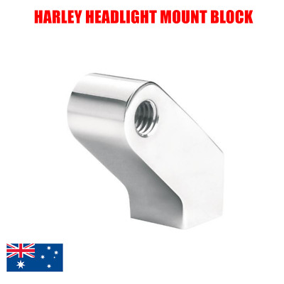 Polish Black CNC headlight mount bracket block Harley FXST FXWG FXSB ...