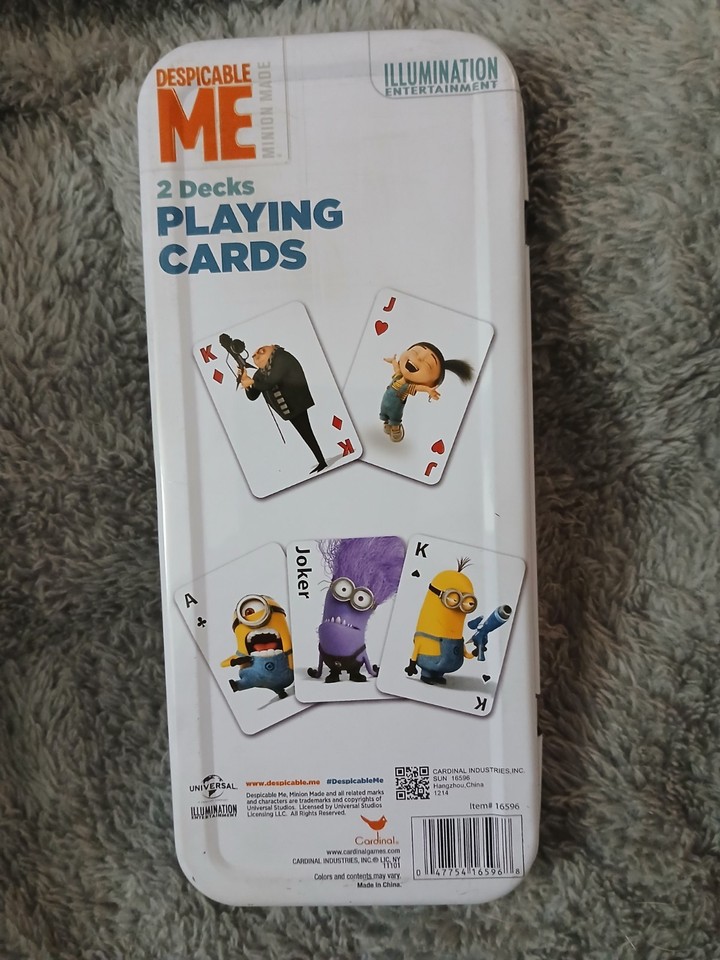 Despicable Me Minions 2 Decks Playing Cards Tin Set Cardinal ...