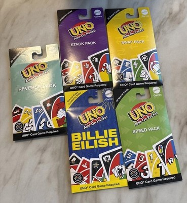 NEW Mattel Uno Add-On Packs Lot of 5 ~ Stack Reverse Swap Speed | eBay
