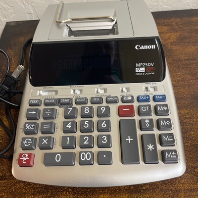 Canon MP25DV Desktop 12 Digit 2 Color HD Printing Calculator W/Clock ...