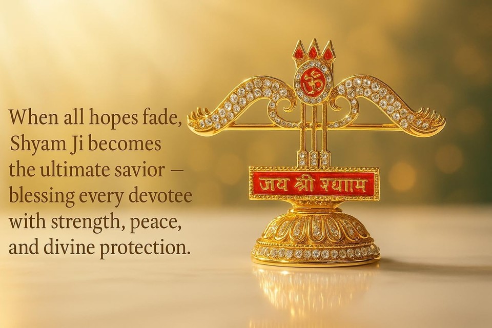 Khatu Shyam Ji Hare Ka Sahara Symbol | Golden Spiritual Idol for Car ...