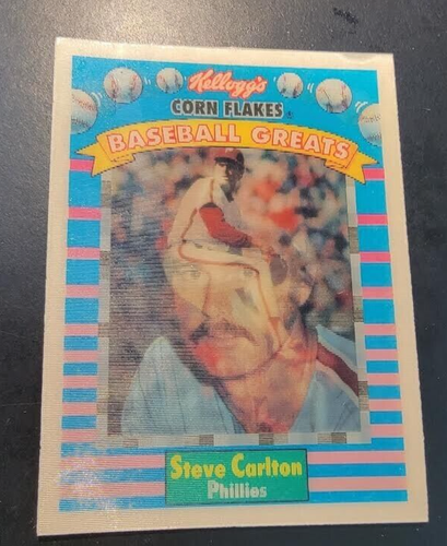 1991 Kellogg's Corn Flakes Baseball Greats Steve Carlton Philadelphia ...