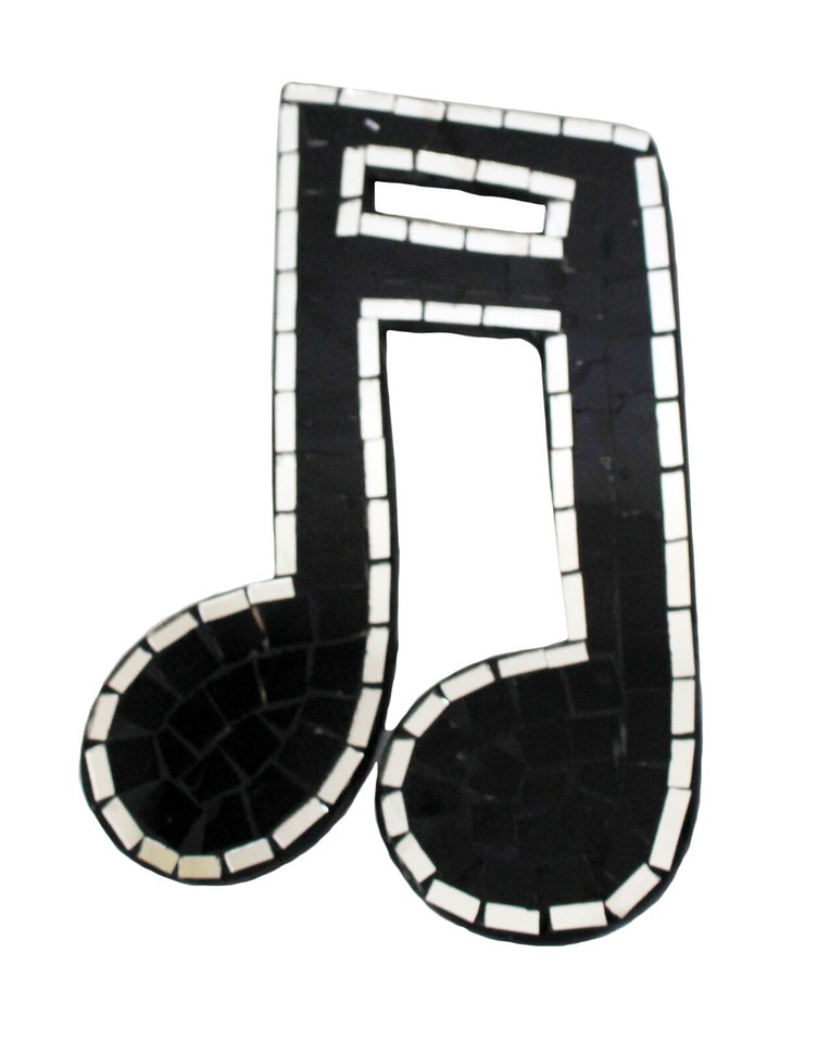 Hand Made Mosaic Music Notes Treble Clef Note Symbols Wall Art Mirror ...