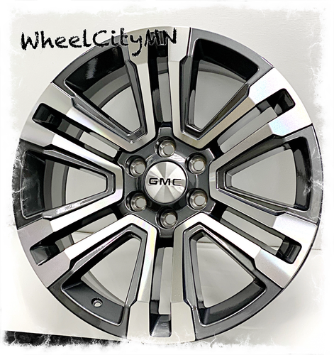 22" gunmetal machine OE replica 5822 rims fits 2022 GMC Sierra Denali ...