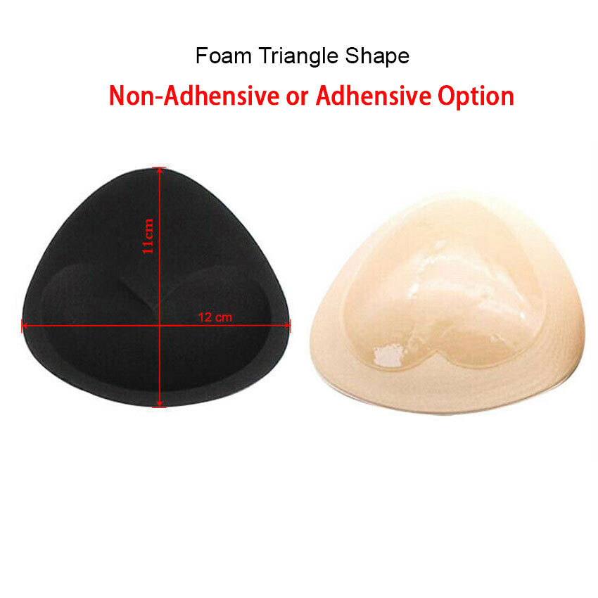 Triangle Push-up Silicone Bra Inserts Breasts Pad Bikini Bra Cleavage ...