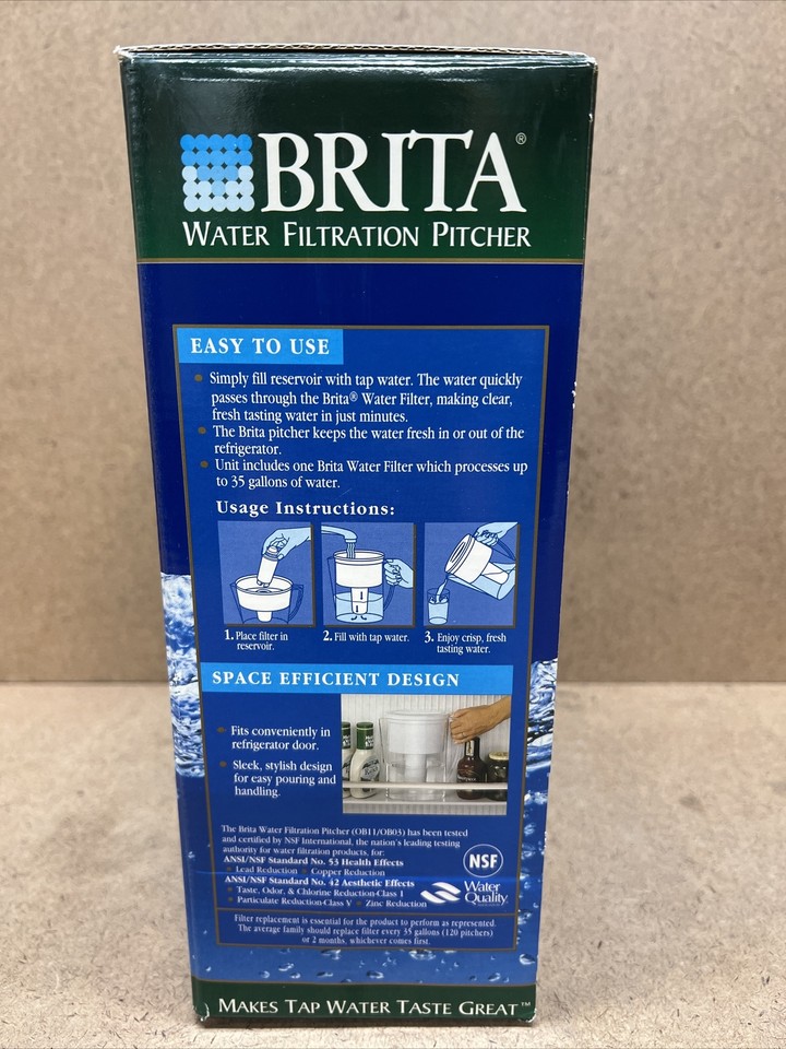Brita Water Filtration Pitcher (1/2 Gallon) Standard Model Includes ...