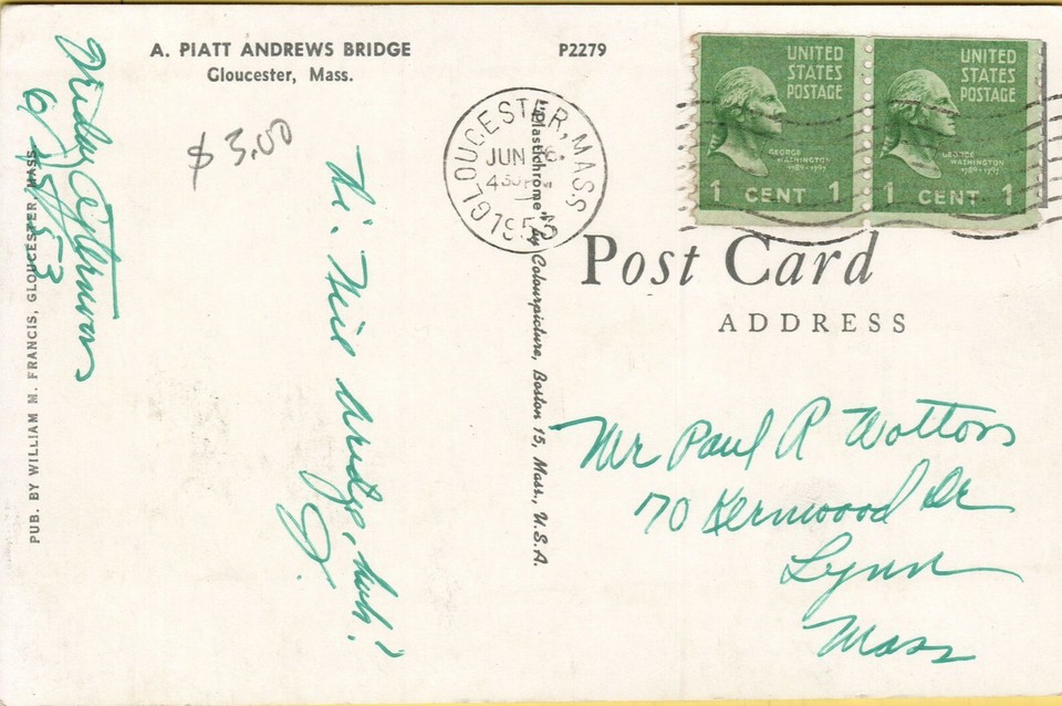 Postcard A. Piatt Andrews Bridge Gloucester Massachusetts | eBay