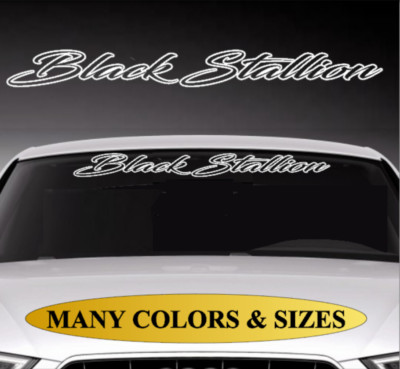 Black Stallion Windshield Vinyl Banner Decal Sticker Car Truck SUV ...