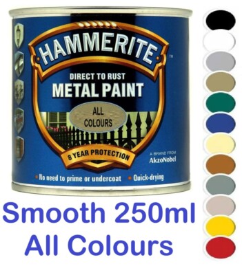 Hammerite Smooth 250ml Paint - All Colours - DWO | eBay UK