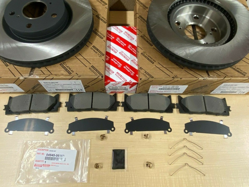 2007-2018 LEXUS ES350 GENUINE OEM NEW FRONT BRAKE ROTORS TCMC PADS ...