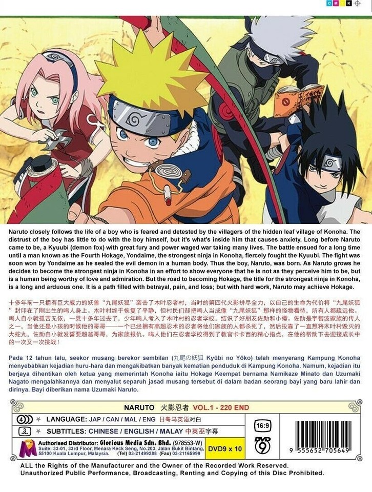 DVD Anime Naruto & Naruto Shippuden Complete TV Series Vol.1-720 End ...