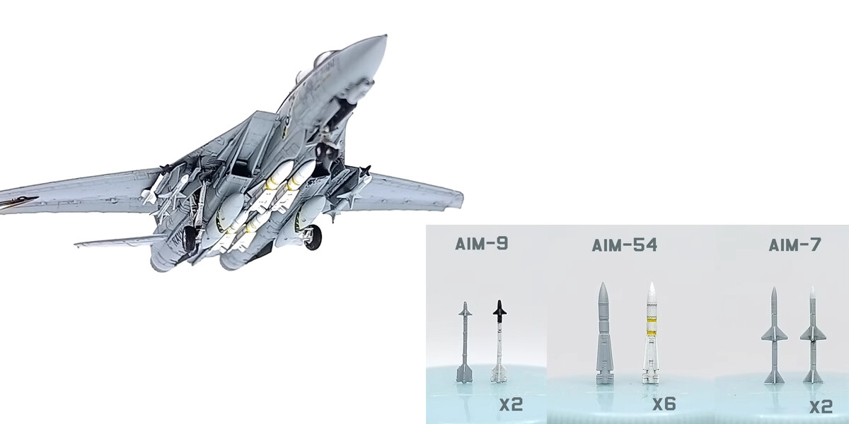 High-precision 3D Printed 1:350 F-14 Fighter Jet Model Kit with Wing ...