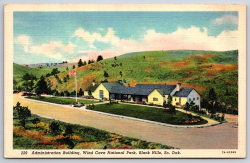 Wind Cave National Park Black Hills South Dakota SD UNP Linen Postcard ...