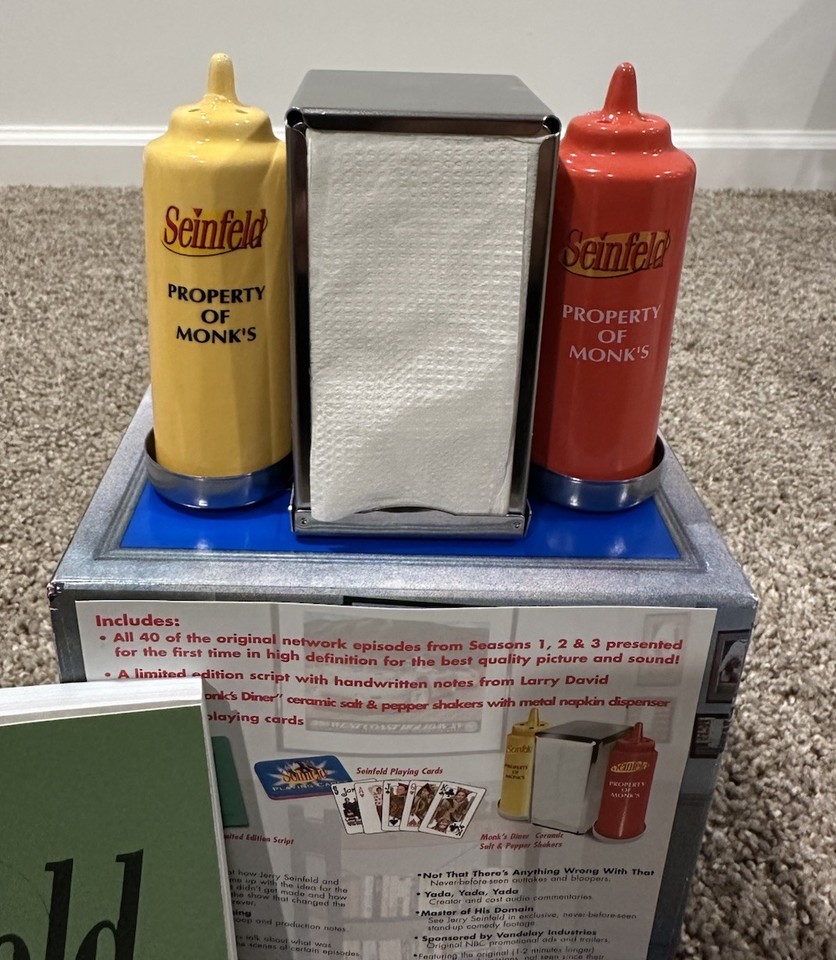 SEINFELD Gift Box - Ceramic Monk’s Salt Pepper Shakers & Napkin Holder ...