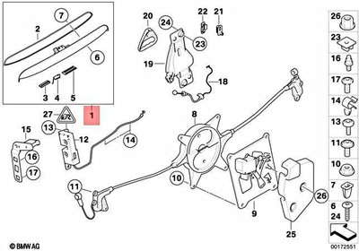 Genuine MINI R50 R52 R53 TRUNK LID GRIP BOOT GRAB HANDLE BLACK 7167530 ...