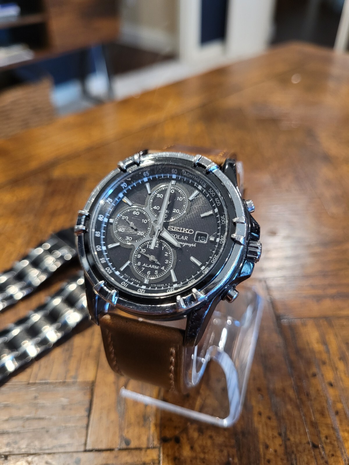 Seiko Solar Men's Black Watch SSC143 V172-0AJ0 29665165541 | eBay