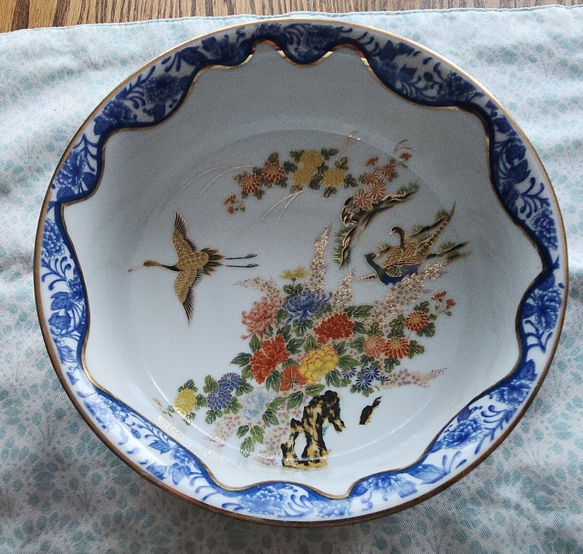 Vintage Japan Shibata Toki Chinoiserie Porcelain Bowl Gold Trim - LARGE ...