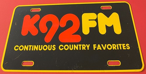 K92 FM Radio Station Continuous Country Booster License Plate Orlando ...