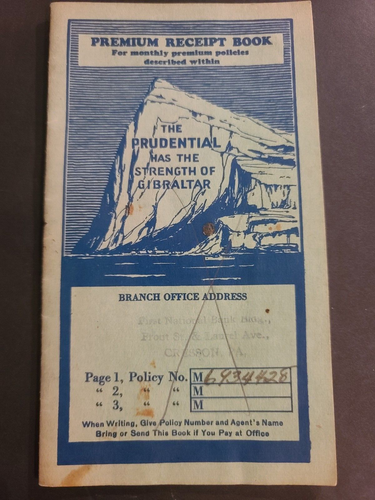 1943 1944 Prudential Newark NJ Premium Receipt Book | eBay