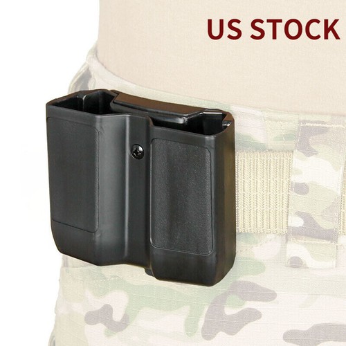 Tactical Double Magazine Holder Single Stack Mag Pouch Holster Black | eBay