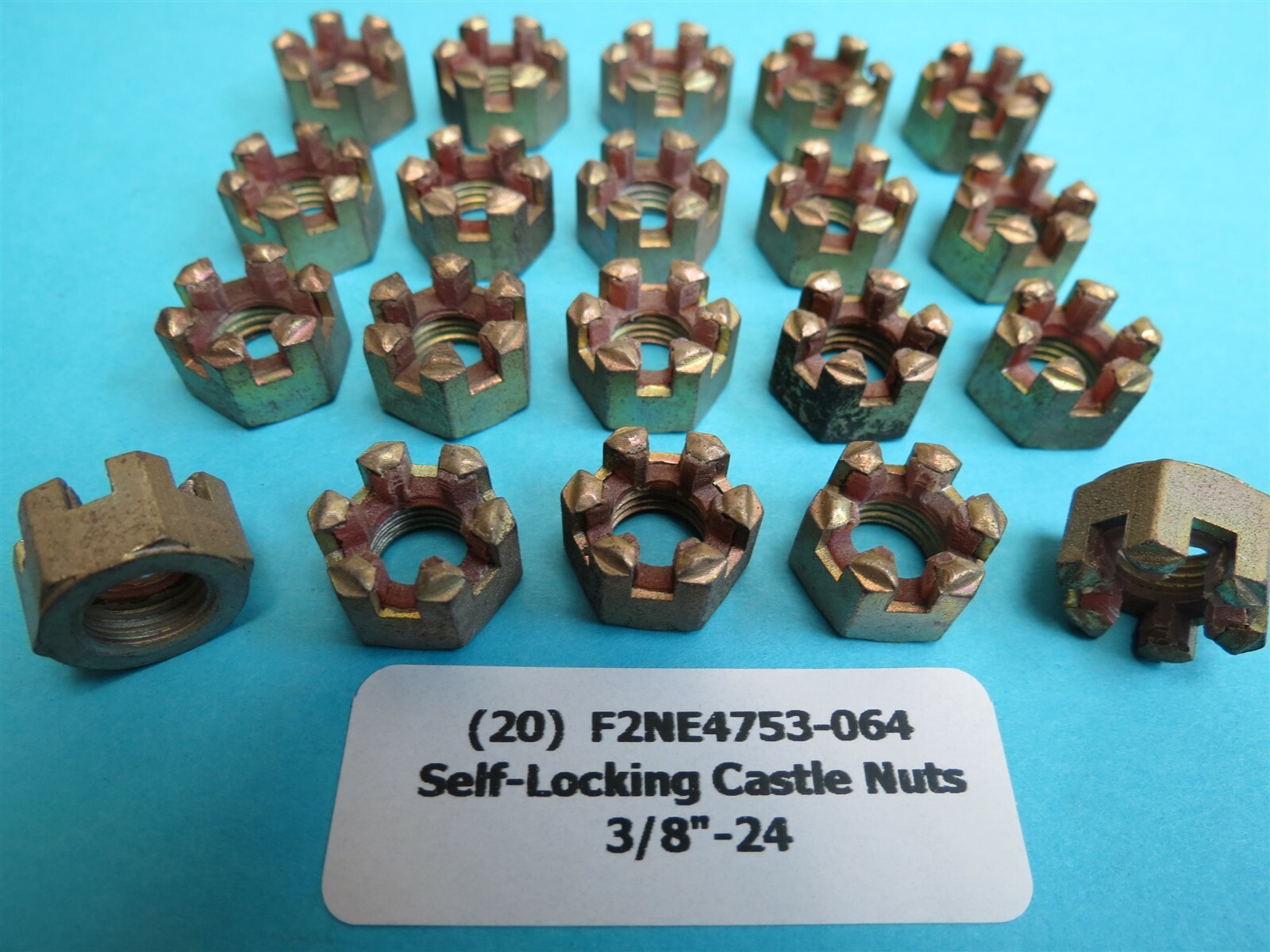 3/8”-24 Self-Locking Castle Nuts Castellated Aircraft Slotted Hex (20 ...