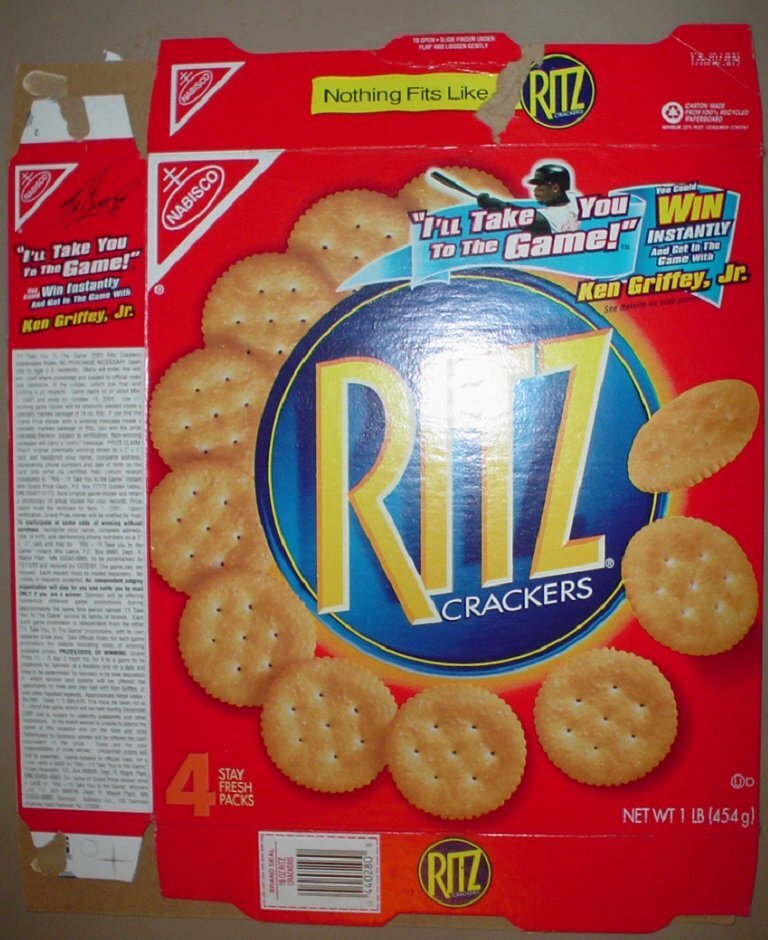 2001 Ritz Crackers Box With Cincinnati Reds Ken Griffey | eBay