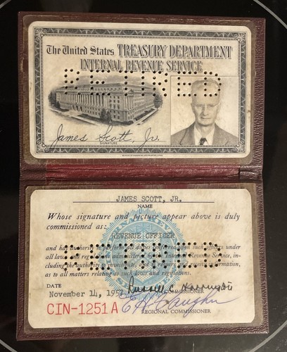 US Treasury Dept. Internal Revenue Service Employees Retired ID Card | eBay