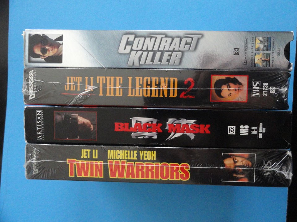 JET LI VHS MOVIES - TWIN WARRIORS, BLACK MASK, CONTRACT KILLER & THE ...