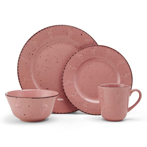 Pink Flamingo 16 Piece Dinnerware Set, Service For 4, Pink 25398218943 ...
